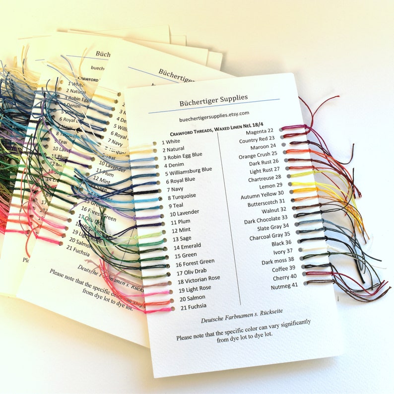 Color Chart for Linen Thread - Etsy UK