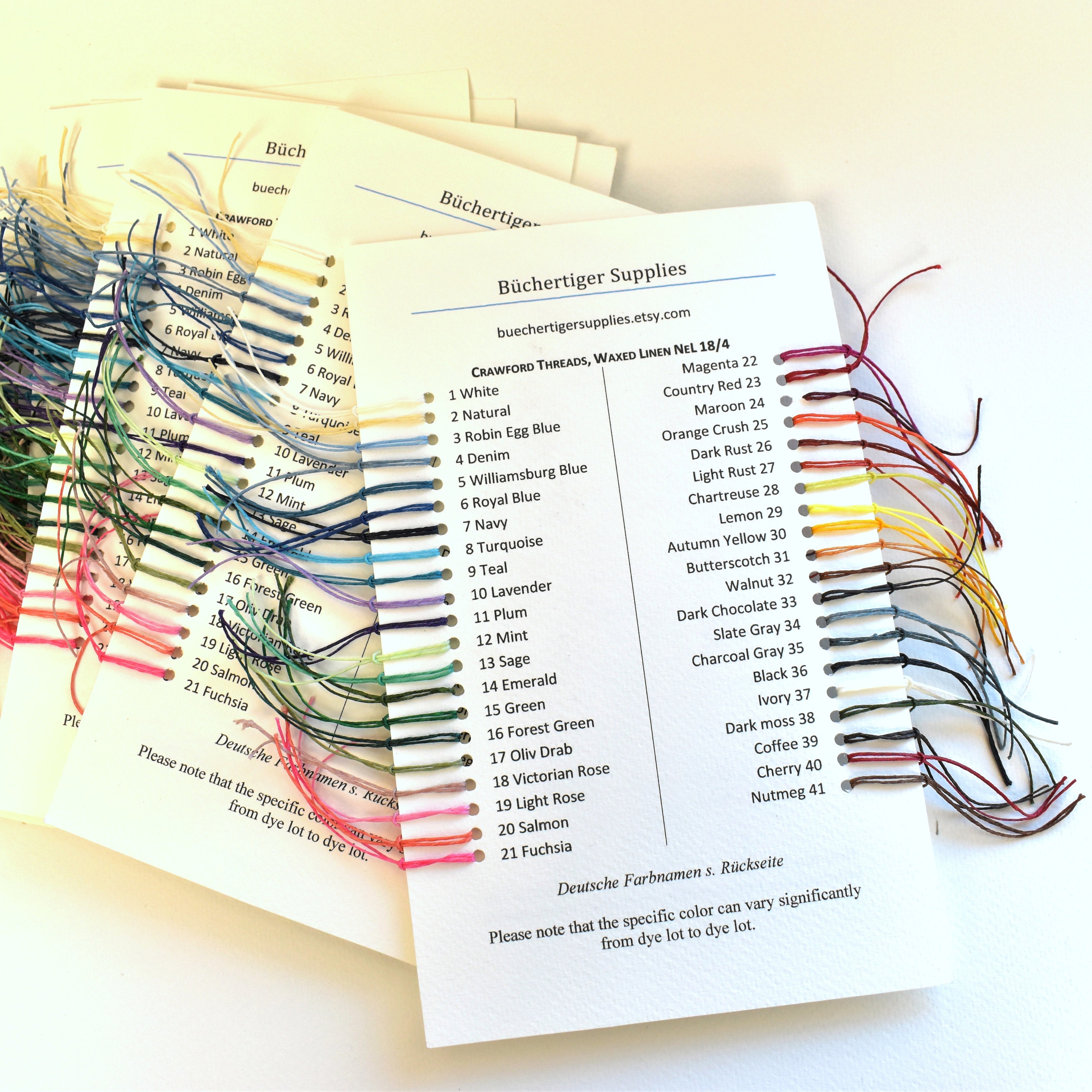 Color Chart for Linen Thread - Etsy UK