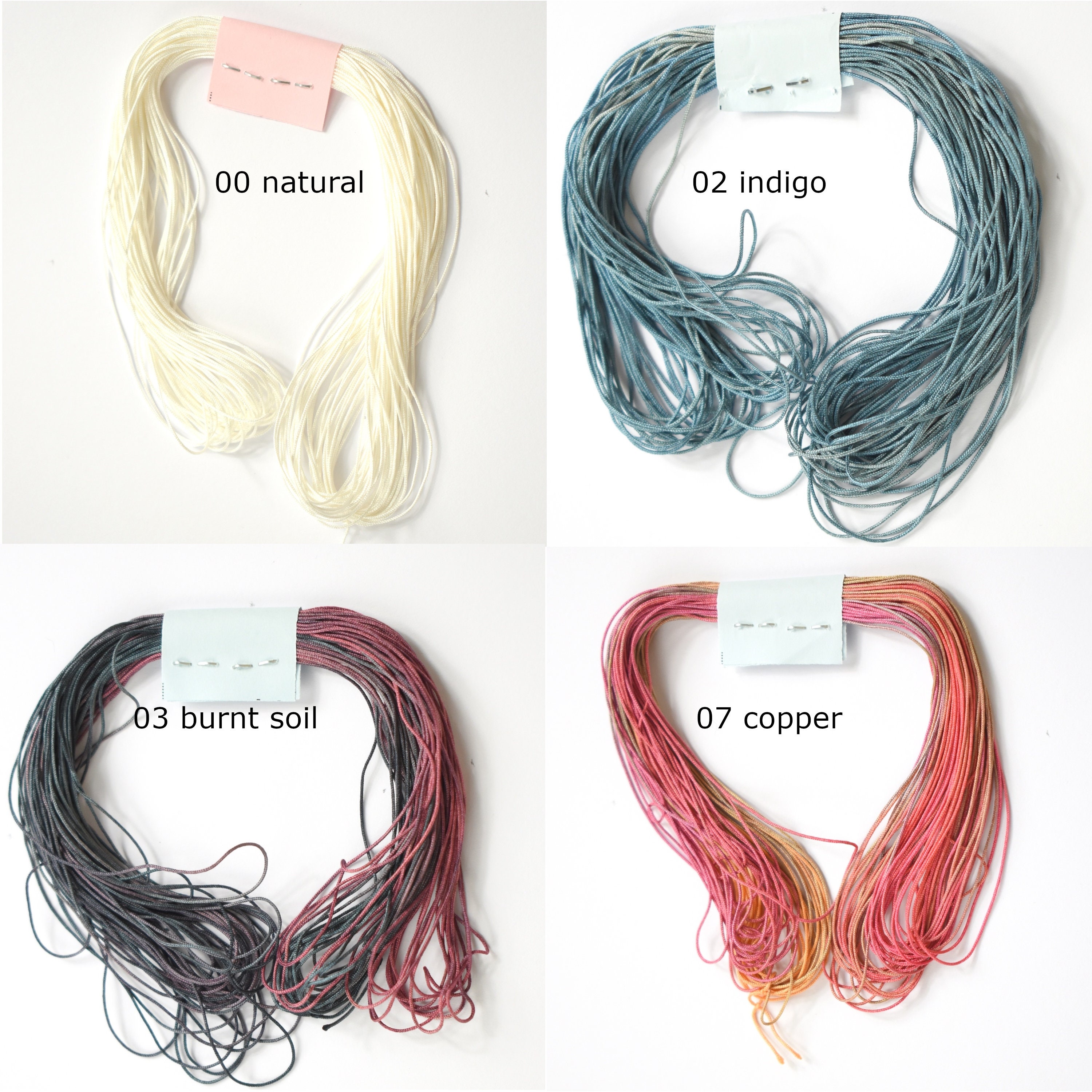 Braided Silk Cord, Jewelry Cord, Varigated Silk Thread, Varigated ...