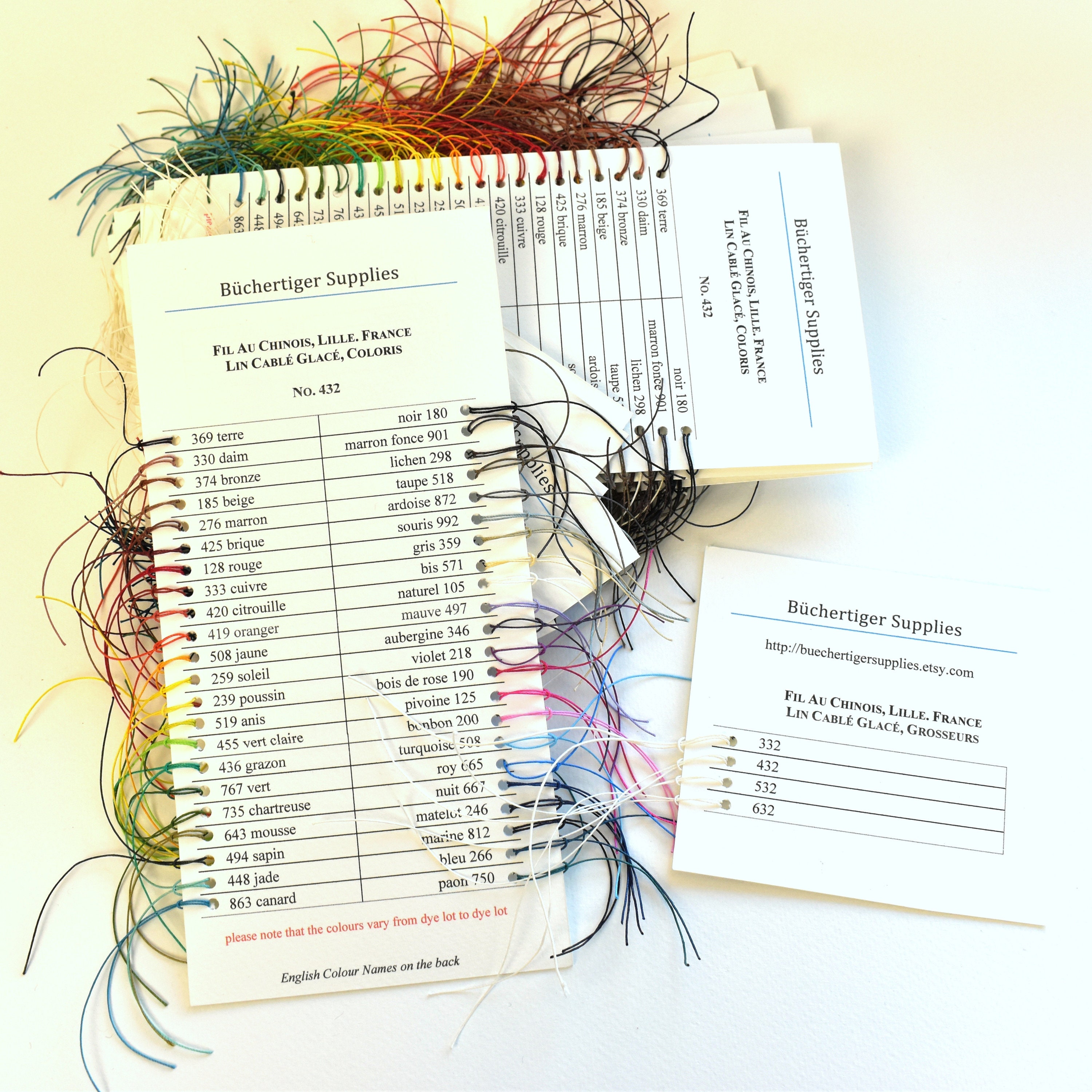 Color Chart for Linen Thread - Etsy UK