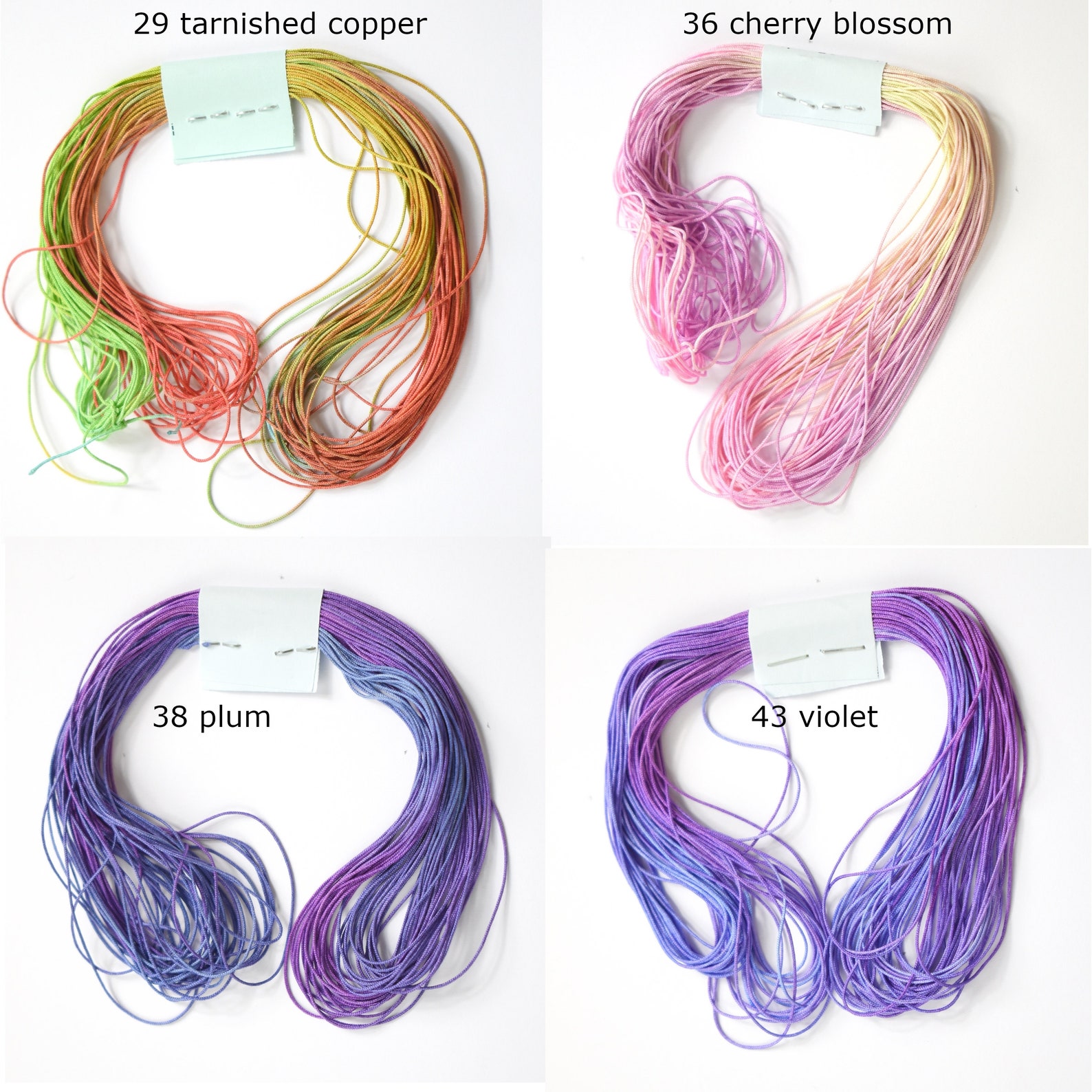 Braided Silk Cord, Jewelry Cord, Varigated Silk Thread, Varigated ...