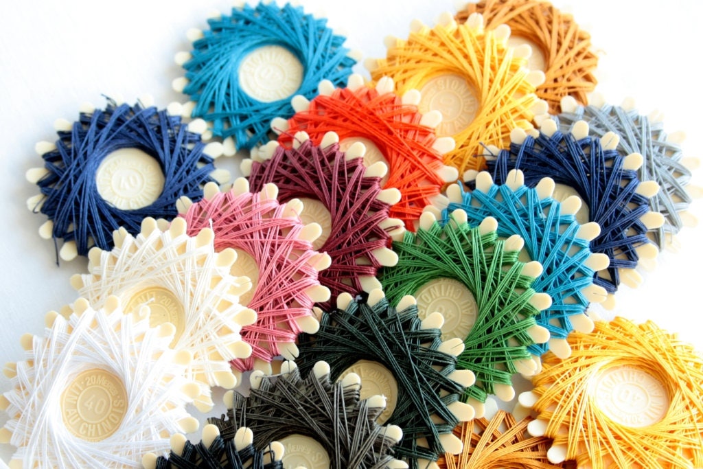 3-ply Waxed French Linen Thread 20m on Star Card Colored - Etsy UK