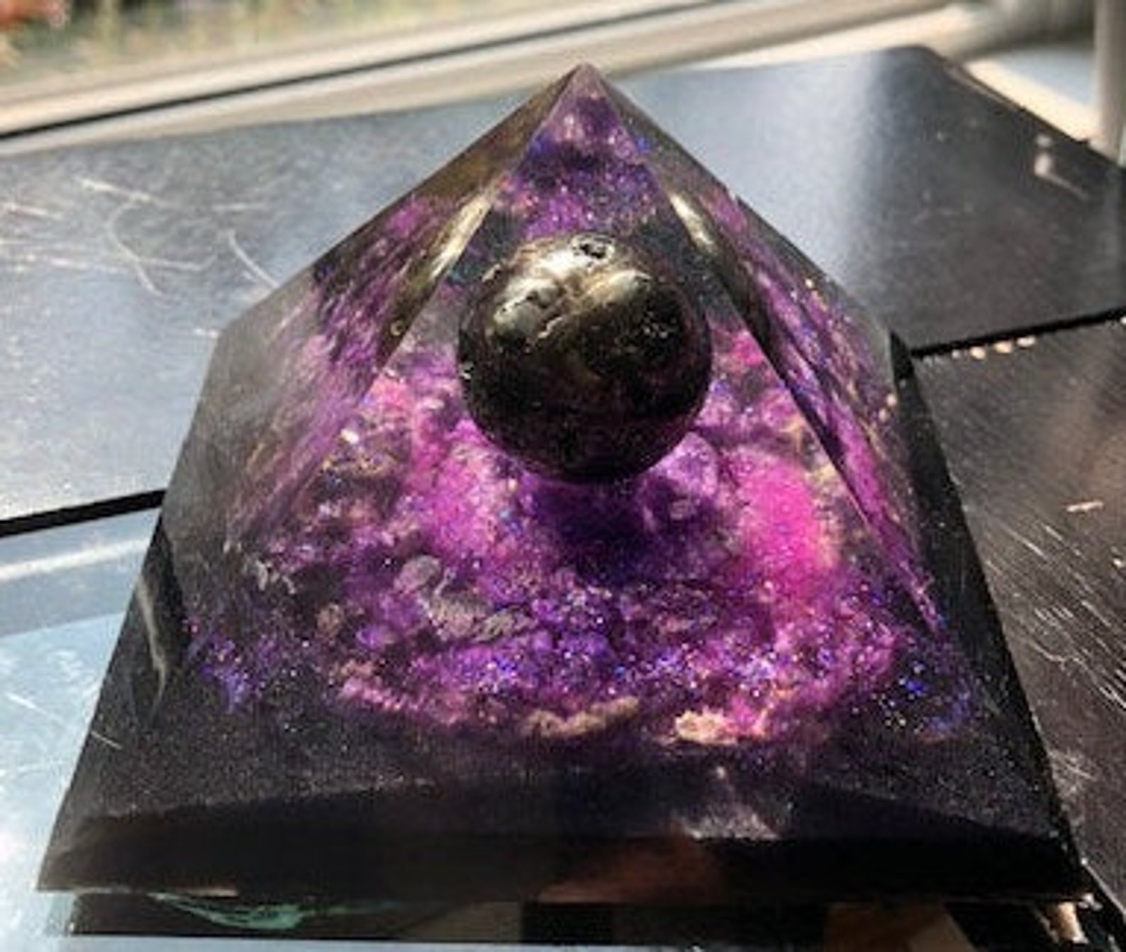 Large Galaxy Pyramid Pyrite Pyramid Nebula Orgonite Pyramid - Etsy