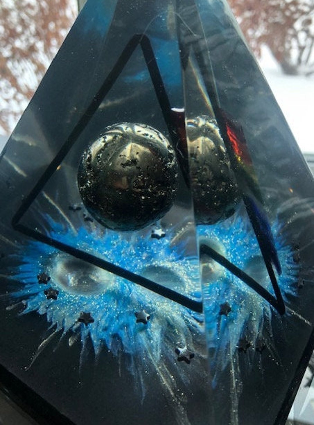 CUSTOM ORDER XXL Galaxy Pyramid Pyrite Nebula Orgonite Reiki Energy ...