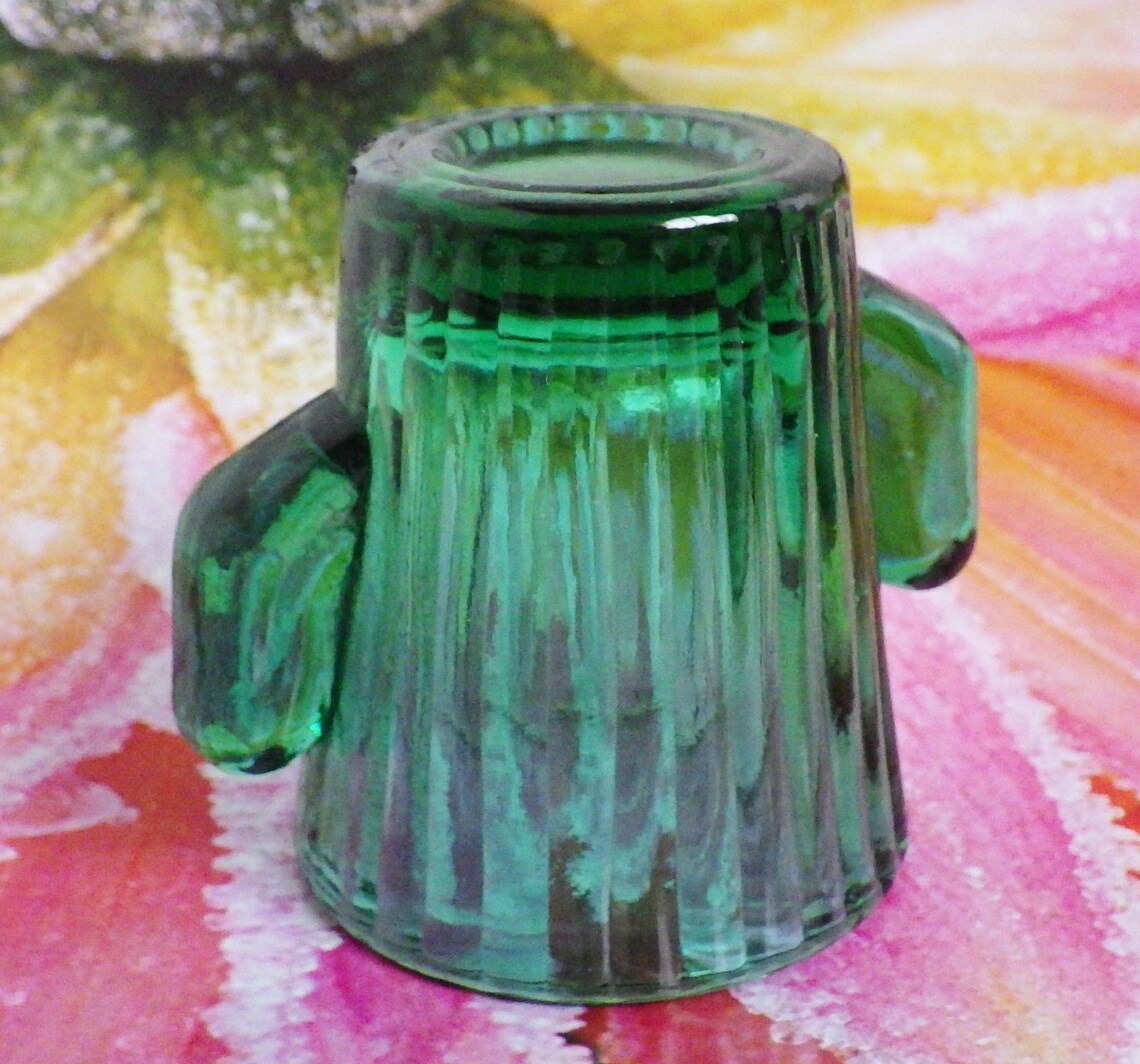 MCM Vintage Teal Green SAGUARO CACTUS Pattern Glass Toothpick | Etsy