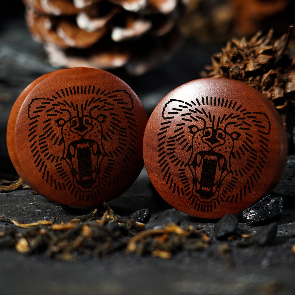 Bear Plug / Gauge Saba Wood Convex Double Flare - Etsy