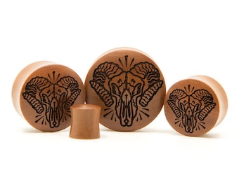 Bear Plug / Gauge Saba Wood Convex Double Flare | Etsy