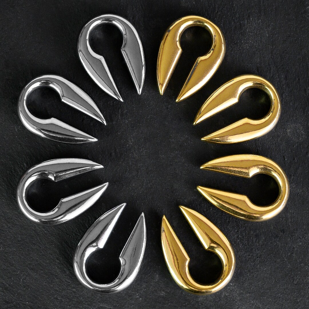 Gold Keyhole Ear Weights pair Silver Keyhole Ear - Etsy