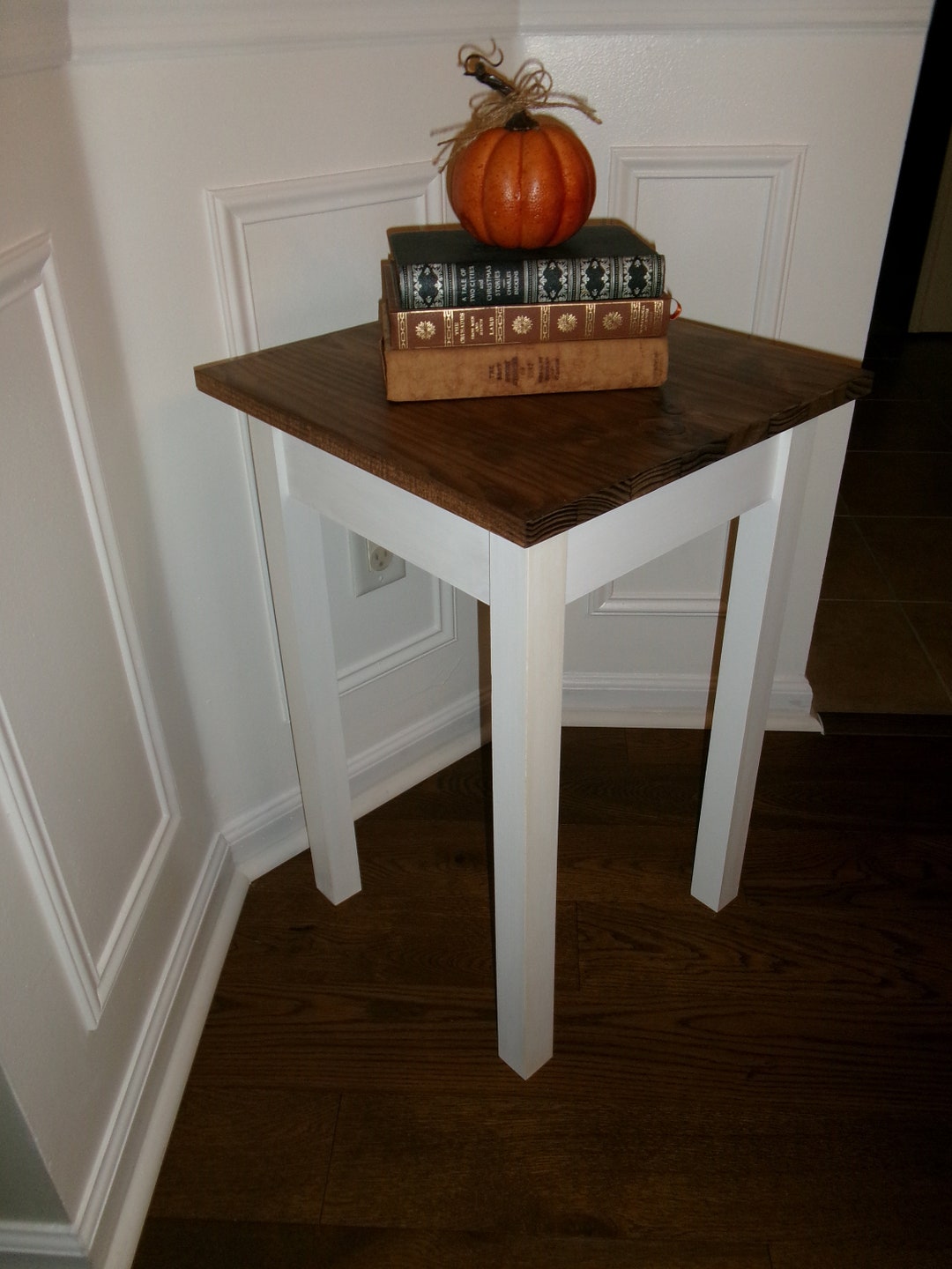 Handmade End Table Painted Wood Side Table Farmhouse Inspired End Table ...