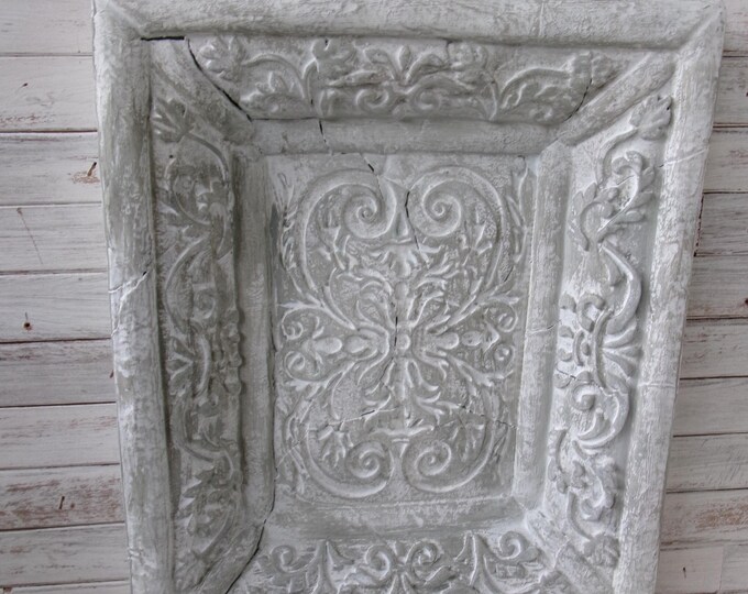 Plaster Wall Decor-old World Plaster Wall Art-painted Plaster Wall Decor-gray and White Plaster ...