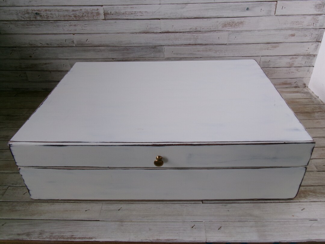 Silverware Chest-silverware Storage-white Silverware Chest-vintage ...