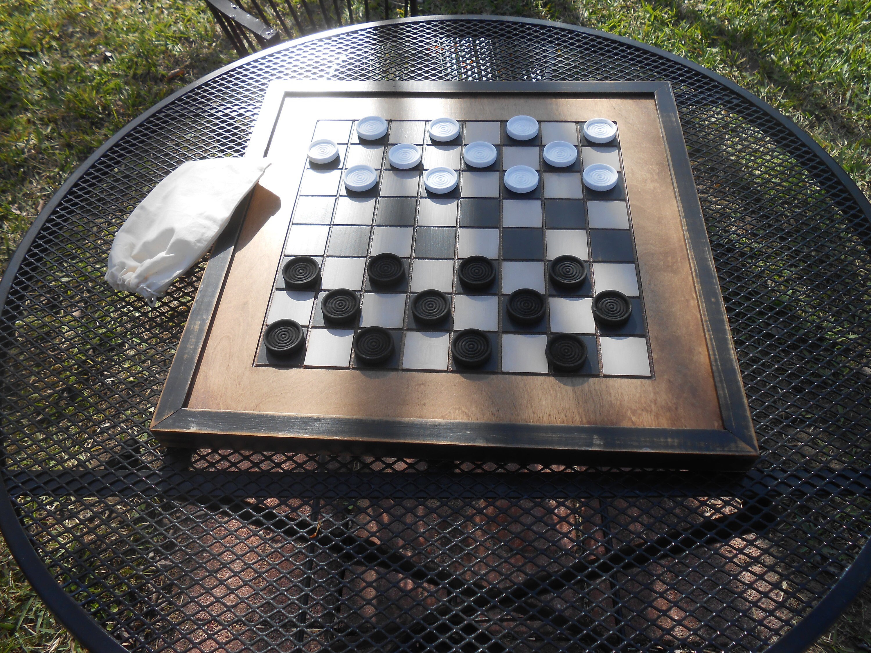 Wood Checkerboard- Handmade-black and White Wood Checkerboard ...