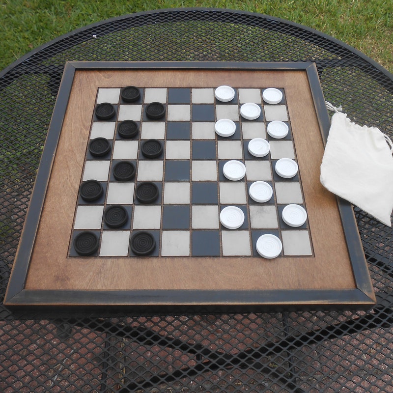 Wood Checker Board - Etsy