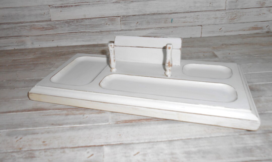 Wood Valet-desk Valet-white Dresser Valet-jewelry Holder-painted Wood ...