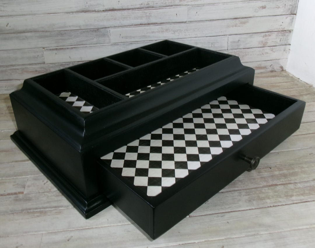 Black Dresser Valet-wood Desk Valet-jewelry Valet-entryway Table ...