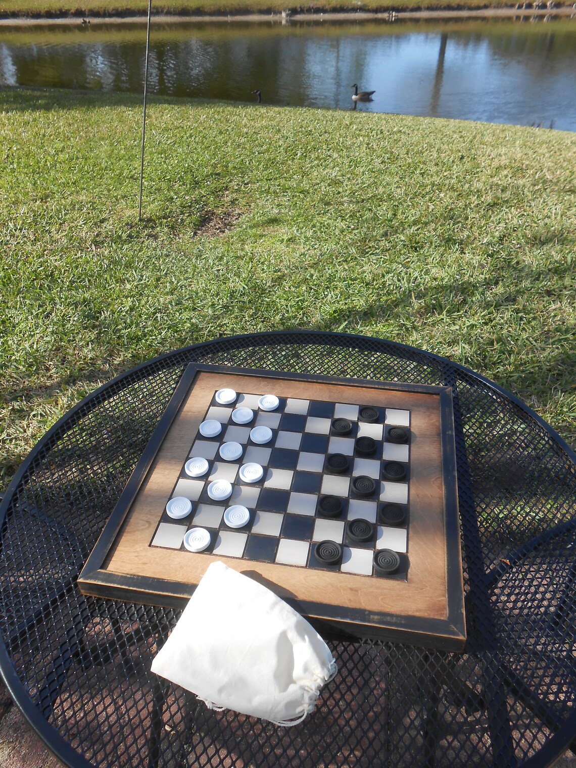 Wood Checkerboard Handmade-black and White Wood - Etsy