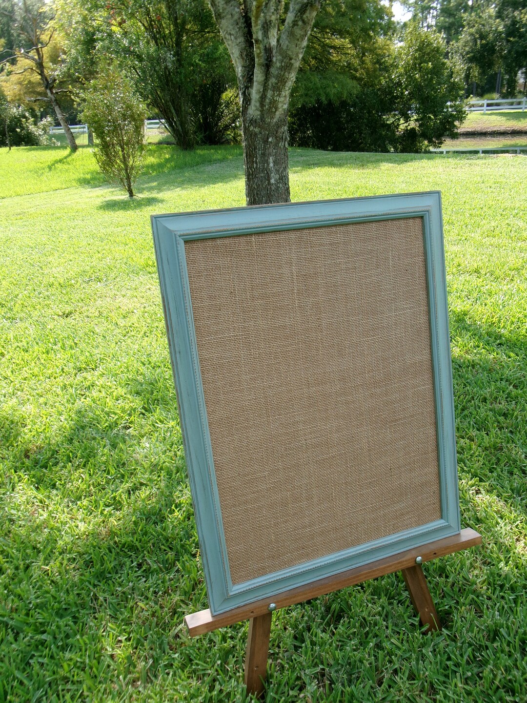 Framed Bulletin Board-burlap Covered Corkboard Framed-large Framed Pin ...