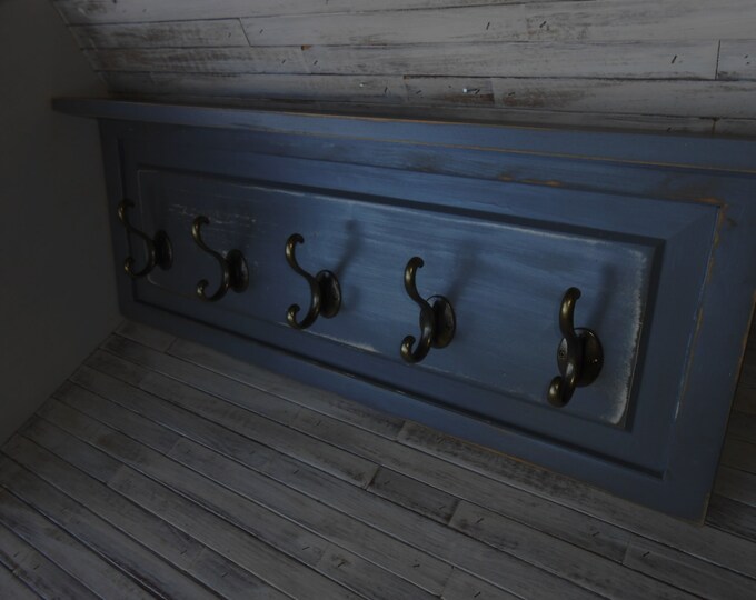 Gray Coat Rack-mudroom Shelf-entryway Coat Rack repurposed Vintage ...