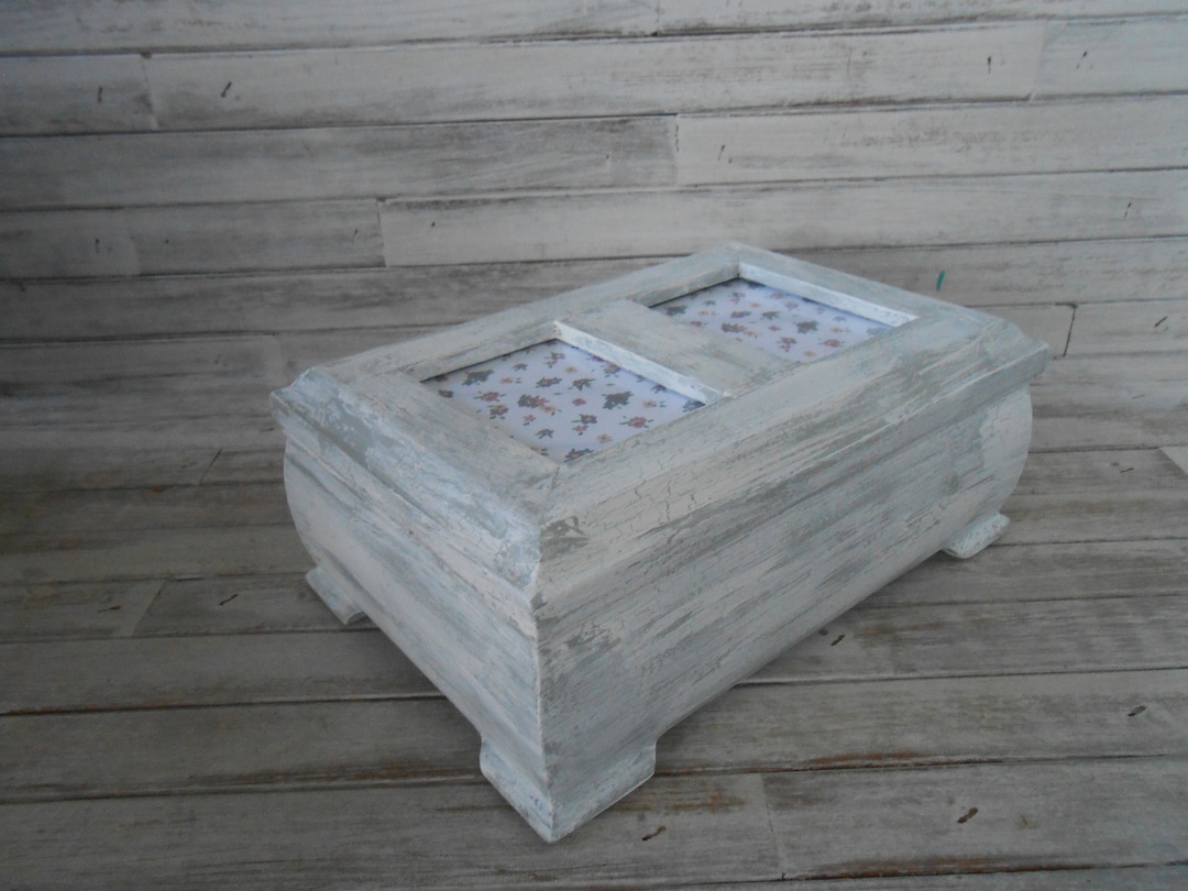 Refinished Vintage Jewelry Box-white Jewelry Box-old Jewelry Box ...