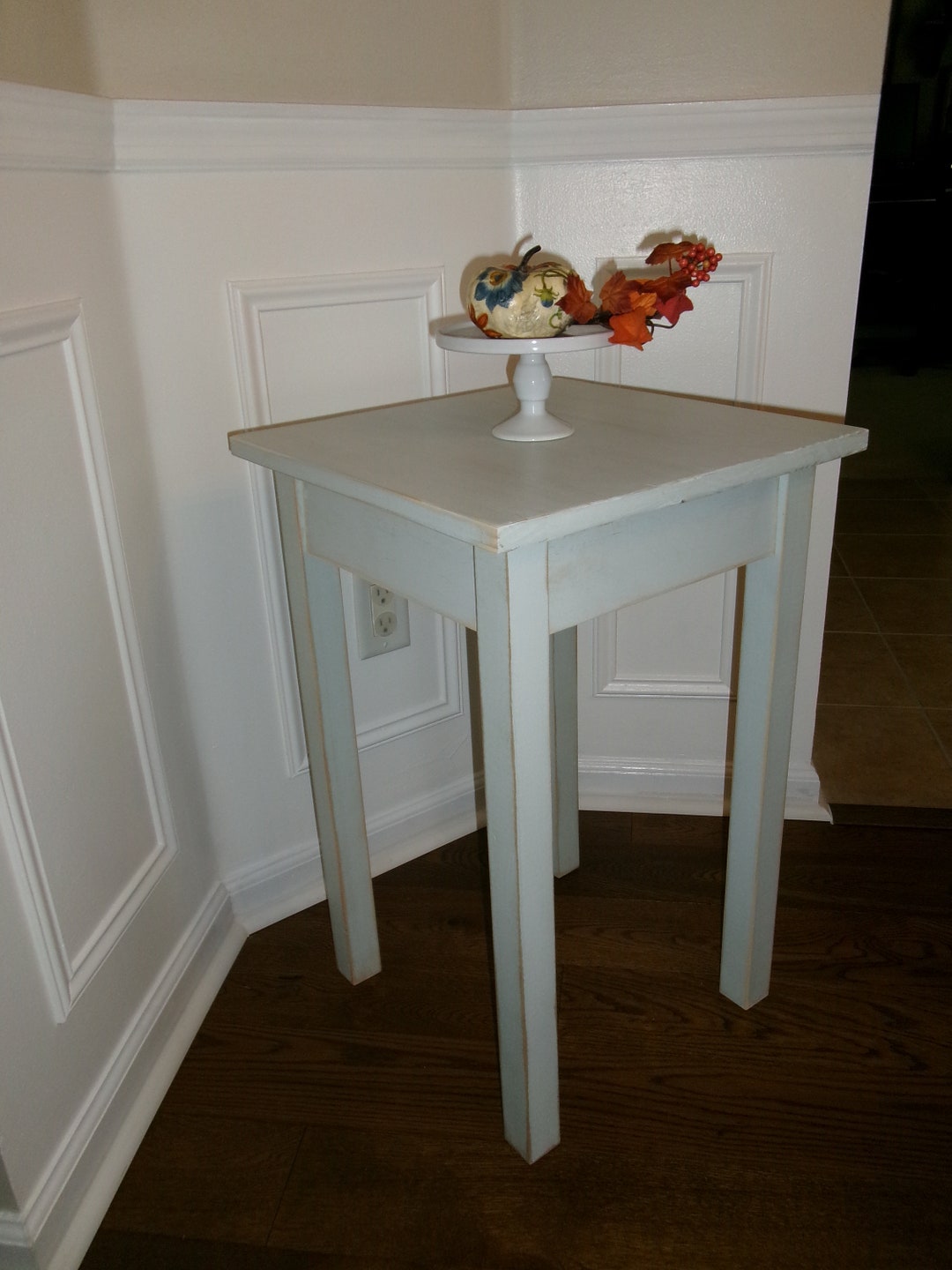 Handmade End Table Painted Wood Side Table Farmhouse Inspired End Table ...