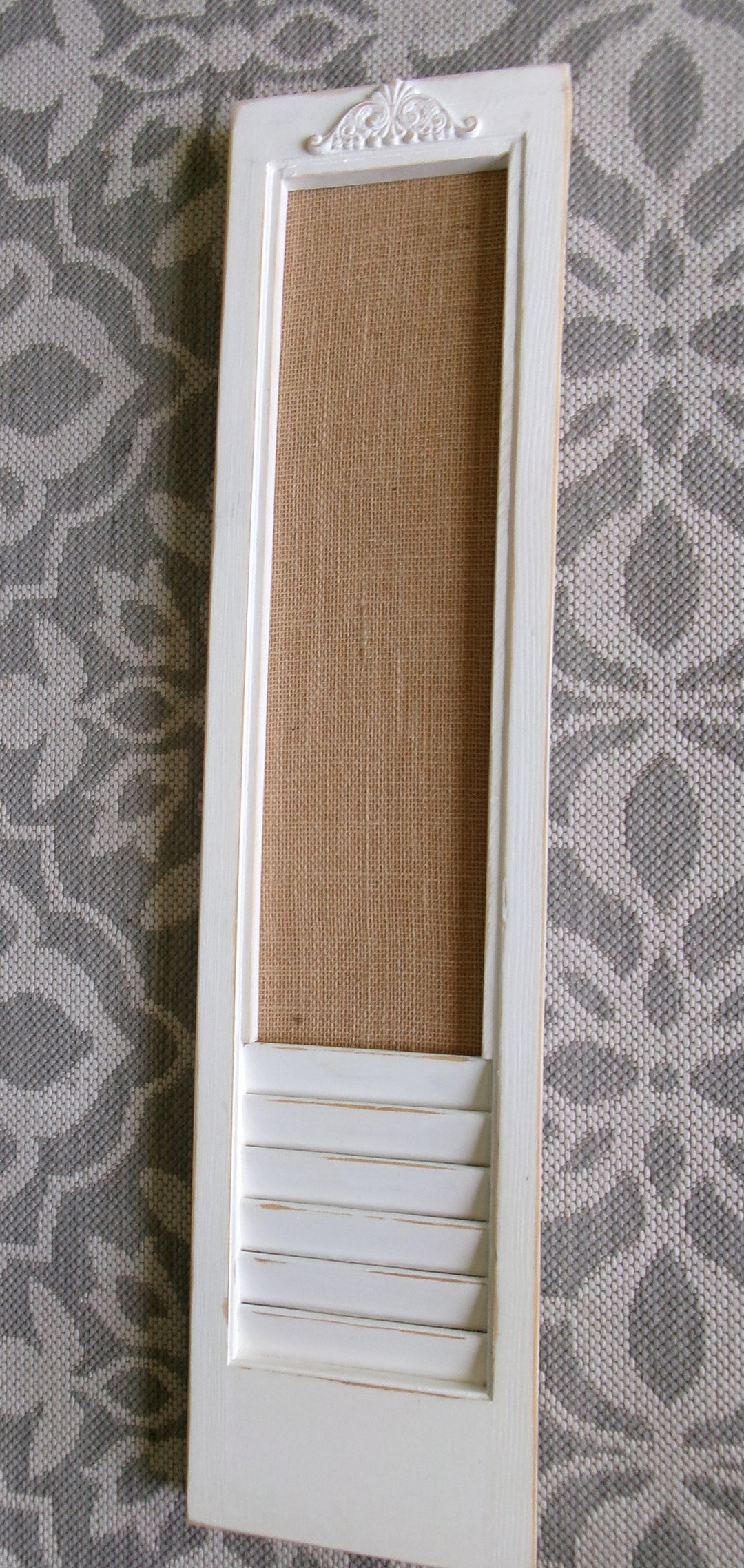 Bulletin Board Shutter-farmhouse Decor- Shutter- Vintage Shutter- Picture Holder-34.5 X 8 ...