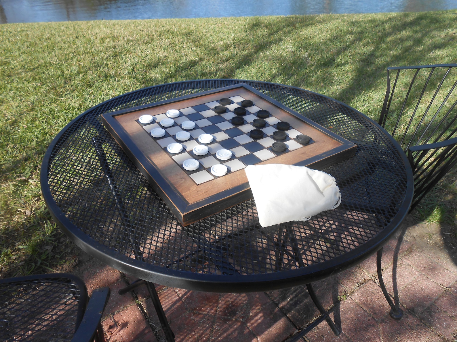 Wood Checkerboard Handmade-black and White Wood - Etsy