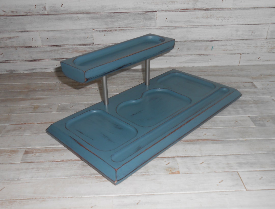 Wood Valet-desk Valet-teal Dresser Valet-jewelry Valet-jewelry Holder ...
