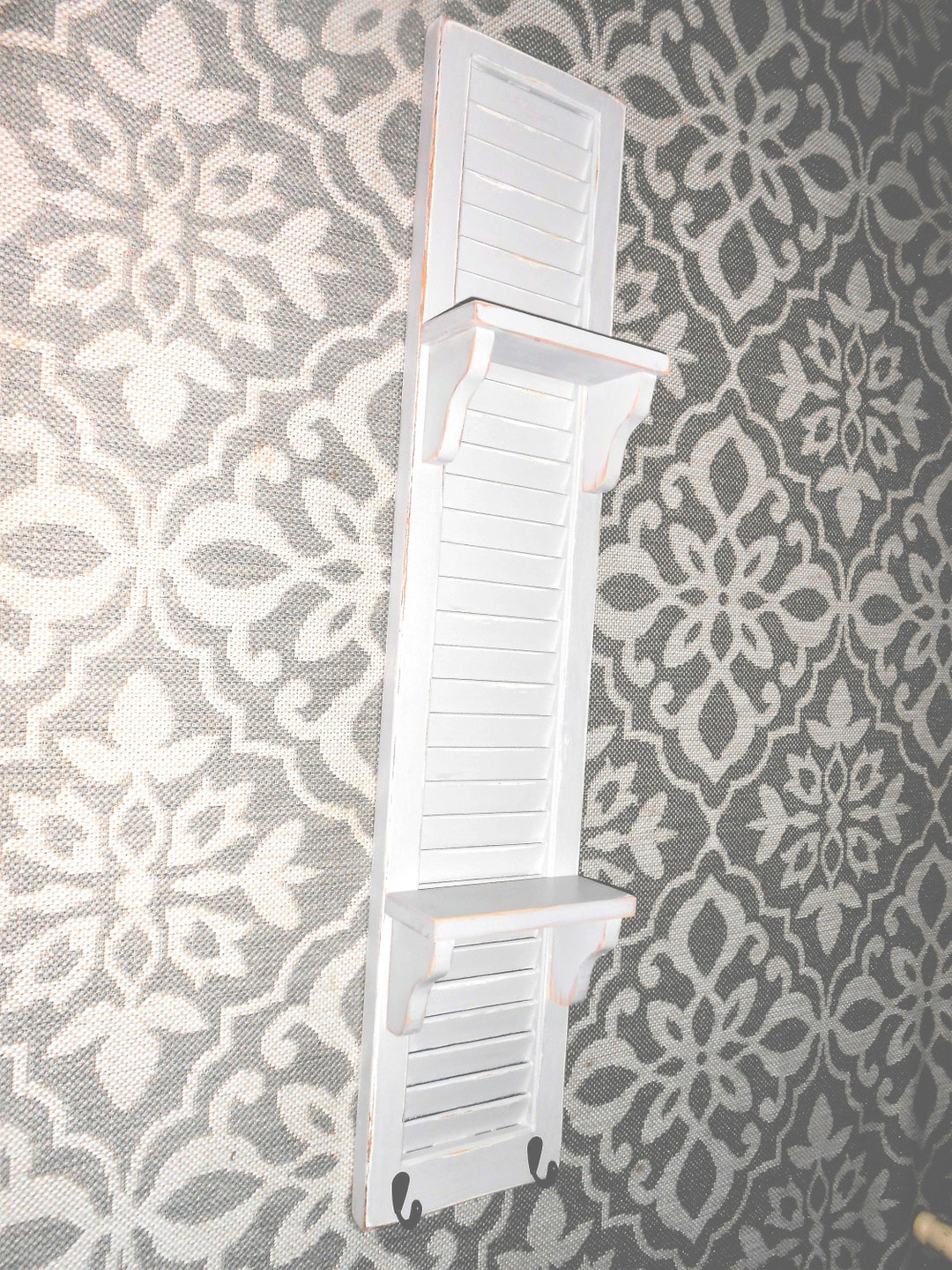 Gray Distressed Shutter Shelf: Vintage Farmhouse Wall Display - Etsy