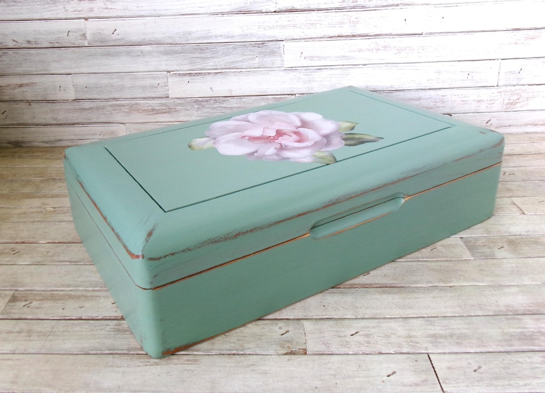 Painted Wood Jewelry Box-vintage Jewelry Box-jewelry Storage Box-wood ...
