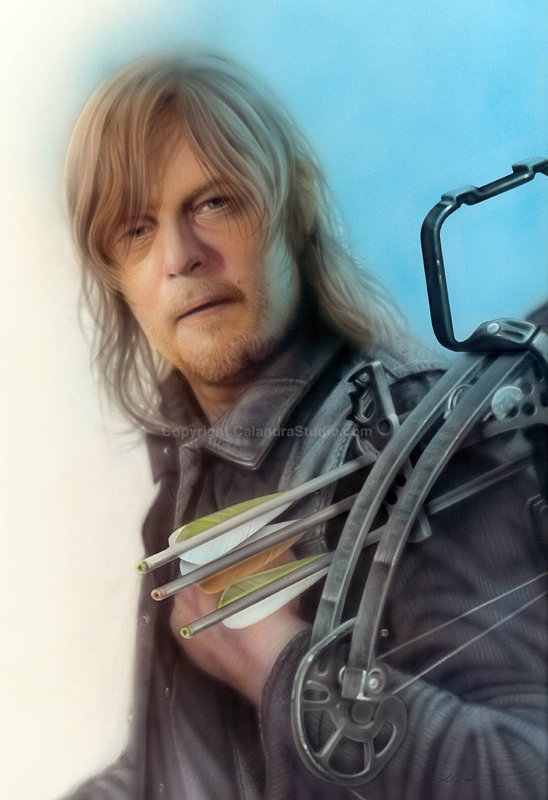 Daryl With Crossbow Artist Signed 11x14 Print - Etsy