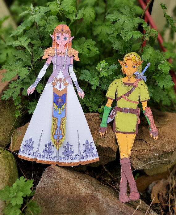 Zelda and Link Articulated Paper Dolls PDF2 Dolls You | Etsy