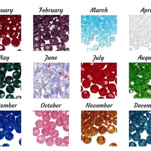 Personalized Handmade Custom 6mm Round Birthstone Crystal and Genuine ...