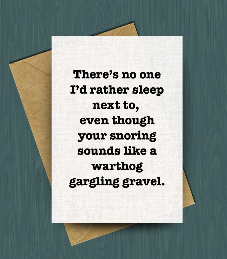 Funny Anniversary Card for Snoring Spouse - Etsy