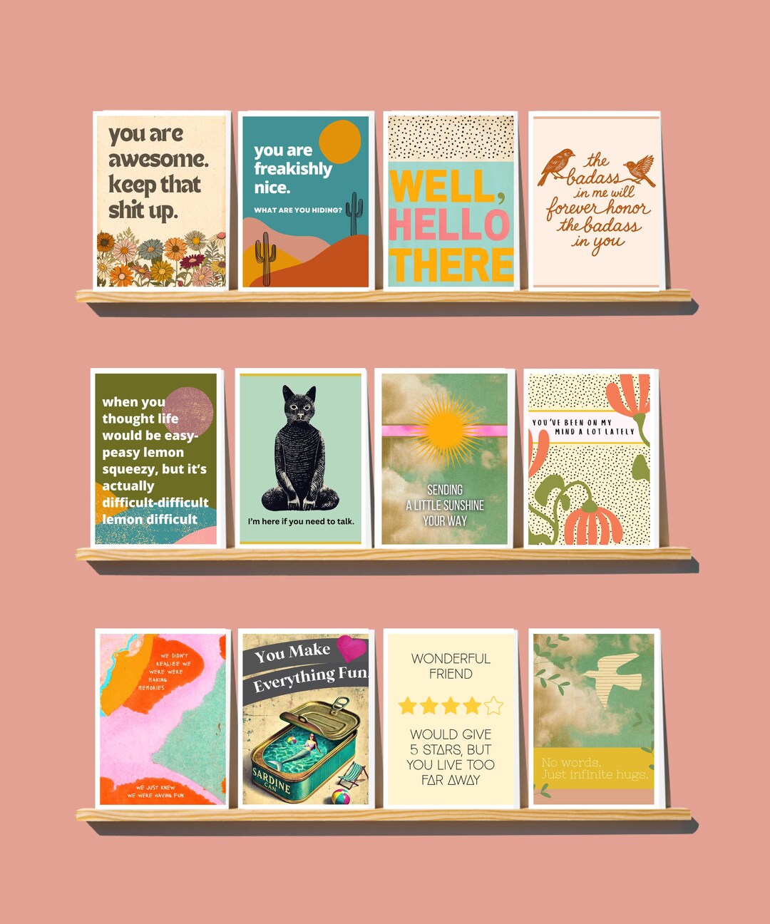Thinking of You Cards: Friendship Comfort Card Set With Kraft Envelopes ...