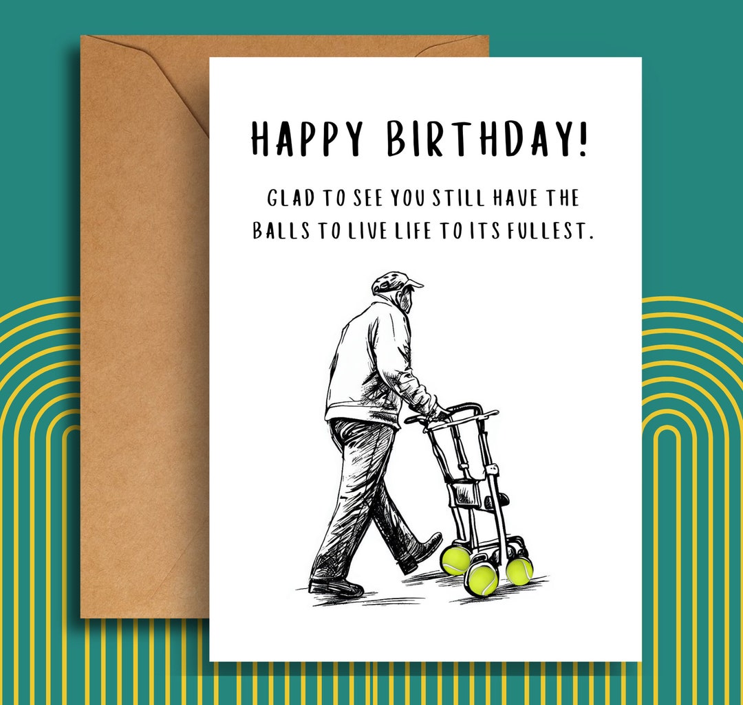 Funny Over the Hill Birthday Card for Him: Silly Old Age Card - Etsy