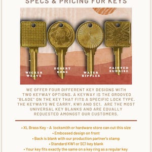 Large Key Blanks/xl Ornate Brass Key Blanks/hotel Key/bronze Keys ...