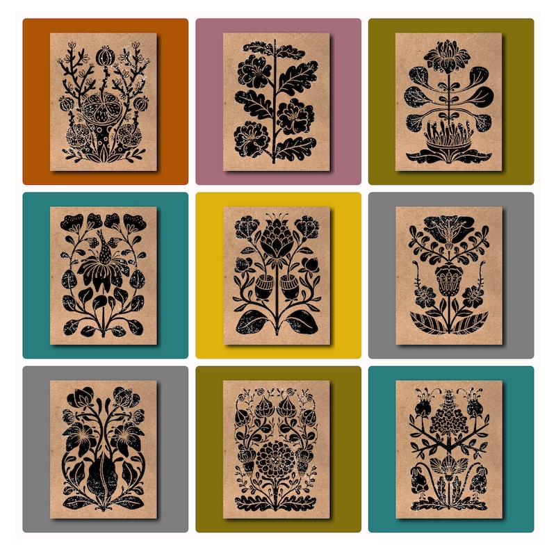 Hand Blockprint Card - Etsy