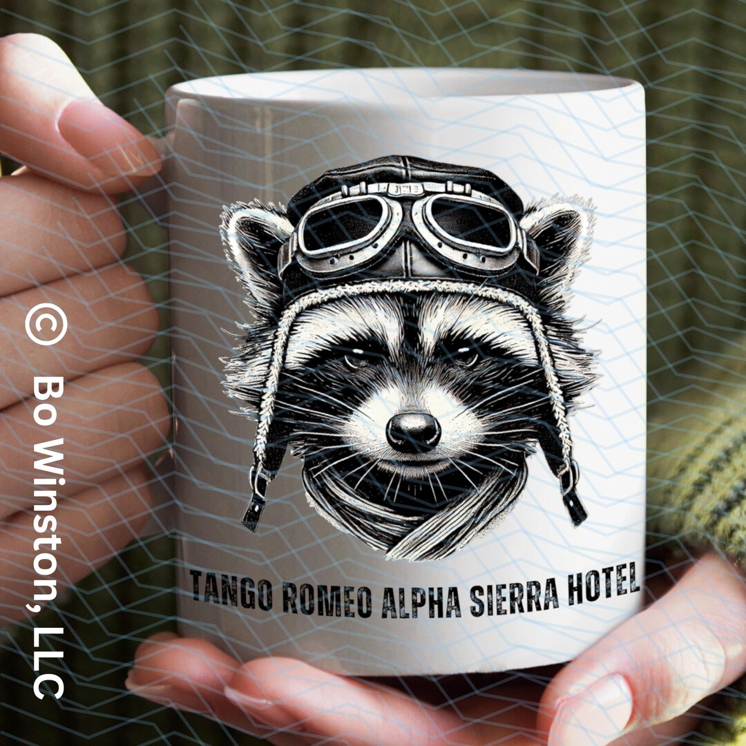 Raccoon Trash Mug/trash Panda Coffee Mug/cute Raccoon Mug/aviator Tango ...