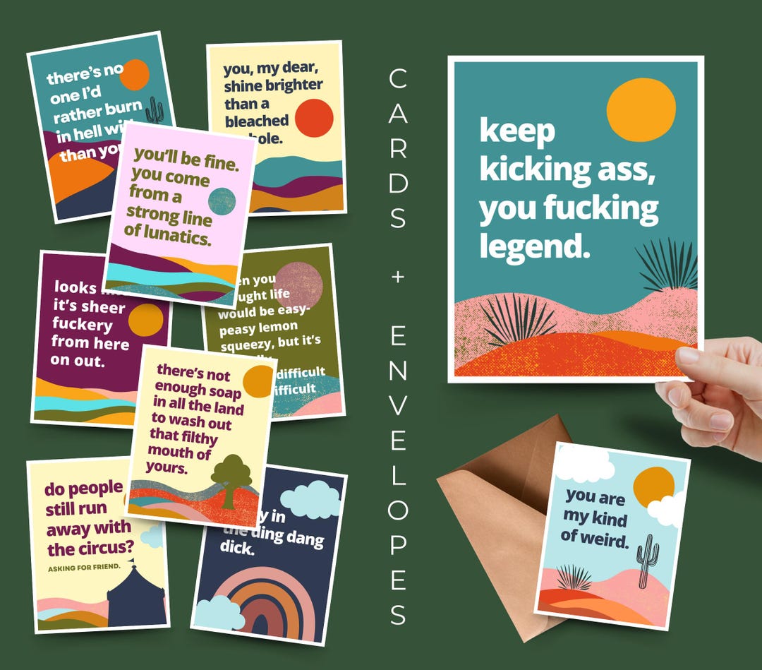 Funny Cards/set of Funny Blank Cards With Envelopes/adult Humor Cards ...