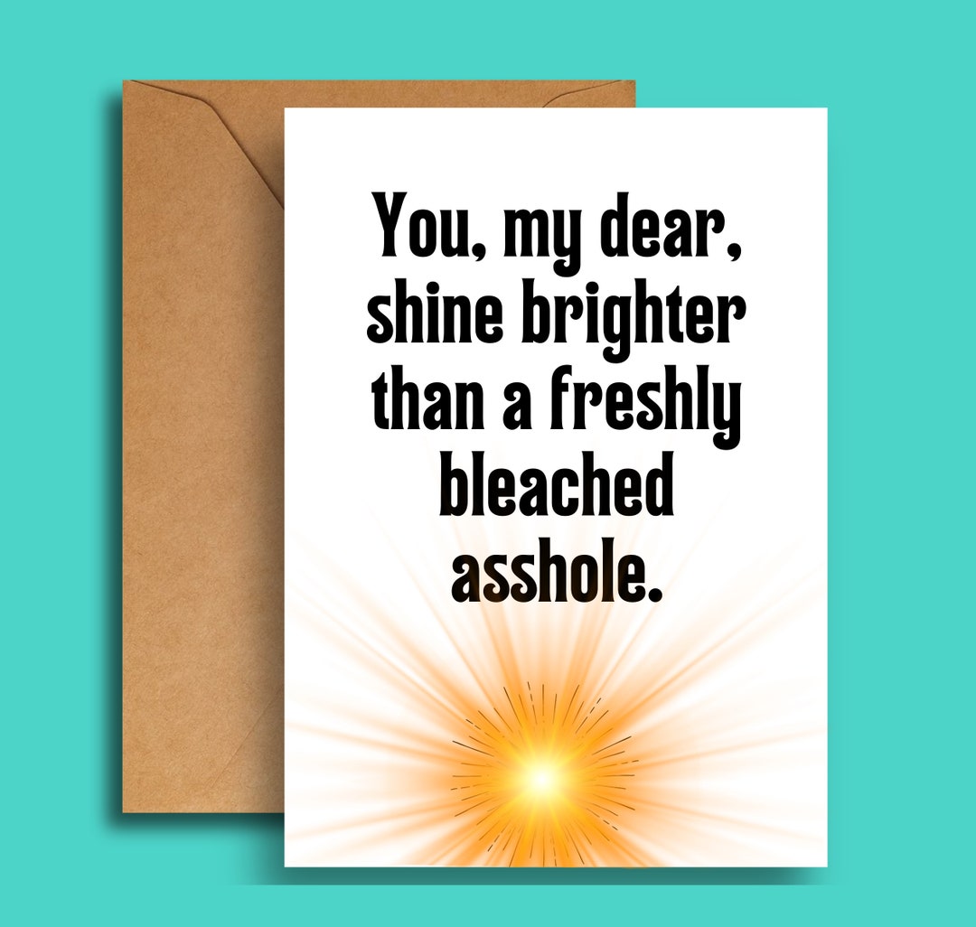 Funny Friendship Card: You Shine Brighter Greeting (kraft Envelope) - Etsy