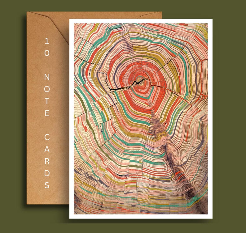 Tree Ring Notecards: Colorful Nature Blank Inside Thank You Cards - Etsy