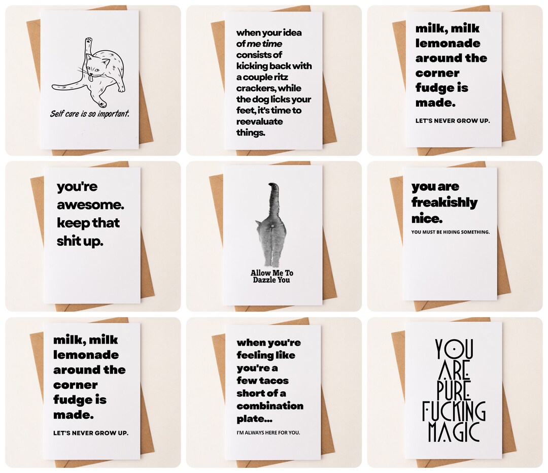 Funny Cards/hilarious Notecards/set of Blank Cards With Envelopes/blank ...