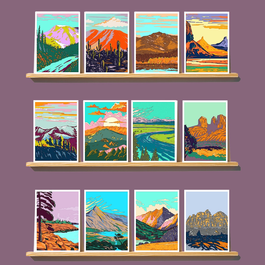 Landscape Notecard Set: Nature Cards for Outdoors, Hiking, Camping ...