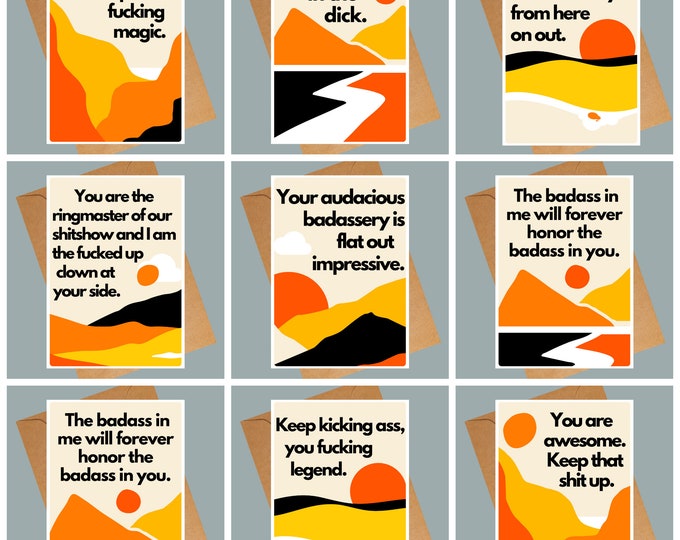 8 Funny All Occasion Cards, Blank Adult Humor Card Pack Set, Assorted ...