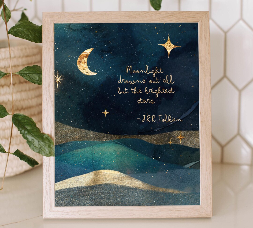 JRR Tolkien Quote Print for Whimsical Moon and Stars - Etsy