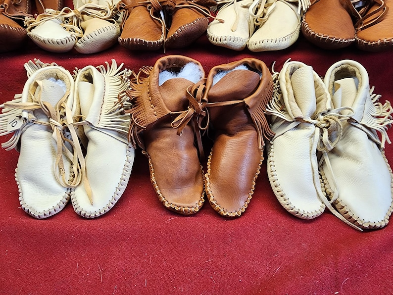 Handmade Leather Moccasins, Size 5 to 14, Smoke and Tobacco Color Mocs ...