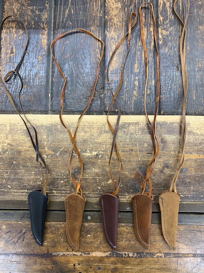 Leather Neck Knife Sheath Cowhide Knife Sheath 2 Sizes 2 - Etsy