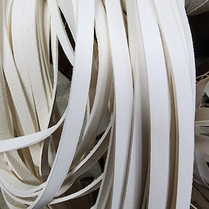 White Full Grain Leather Strip/straps Pick You Size 9/64~1/4~3/8~1/2~5/ ...