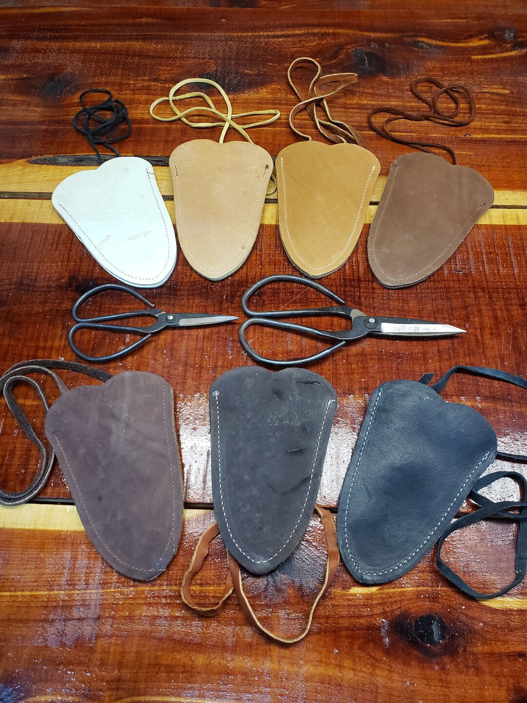 Hand Forged Scissors (6 In. or 8 In.) Primitive Style Leather Scissors ...