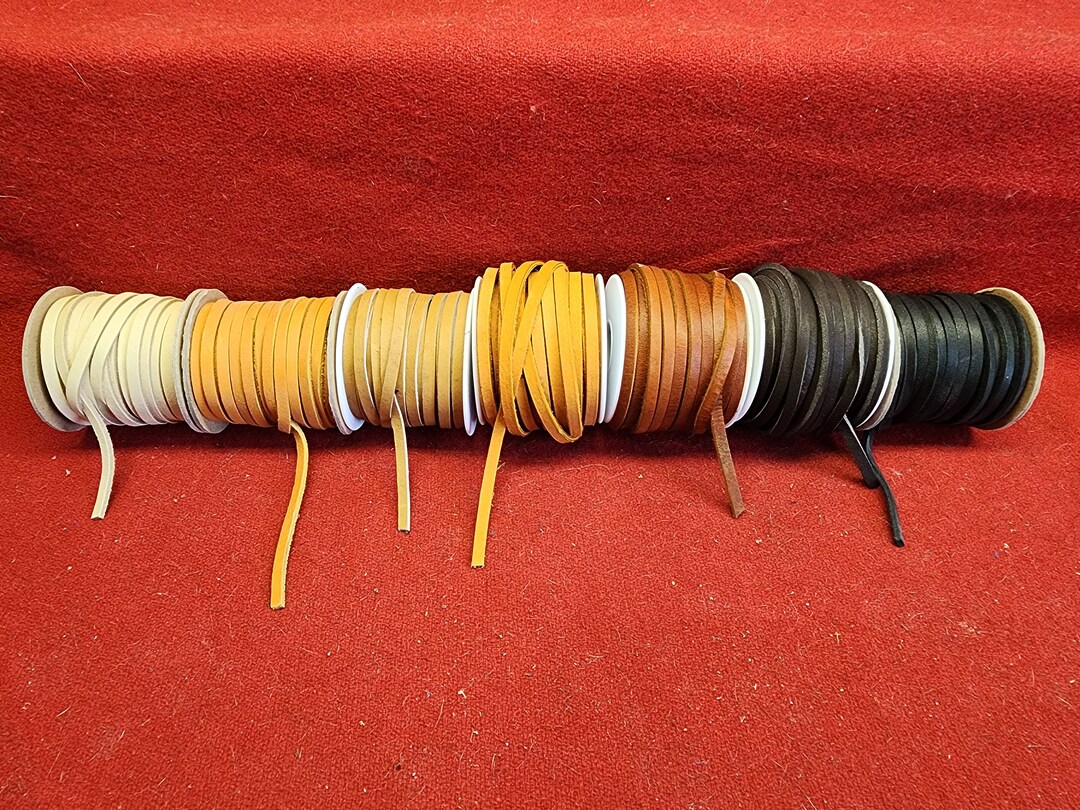 3/16 *36 Ft. Chrome Tan Leather Laces 5/6 Chrome Tan Cow Lace, 7 ...